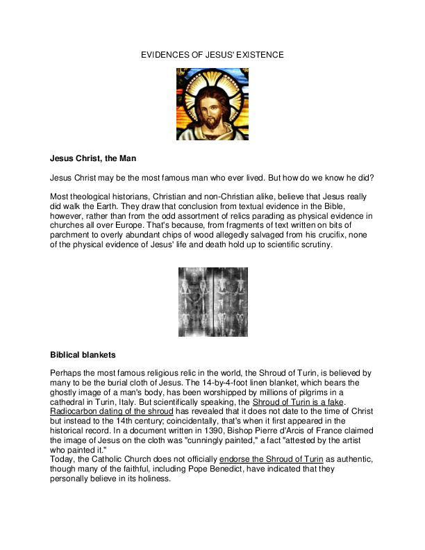 (DOC) EVIDENCES OF JESUS' EXISTENCE | cl le - Academia.edu