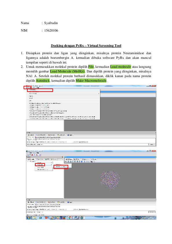(PDF) Docking dengan PyRx -Virtual Screening Tool