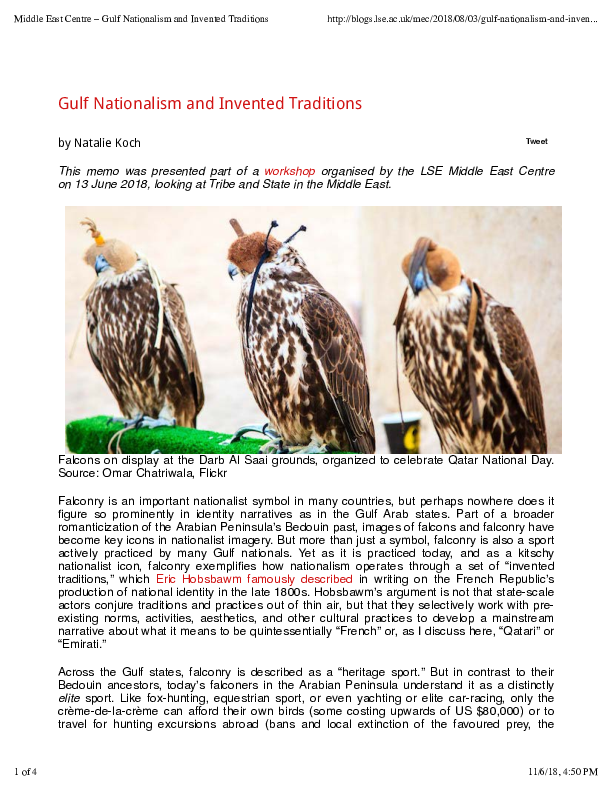 (PDF) Gulf Nationalism and Invented Traditions