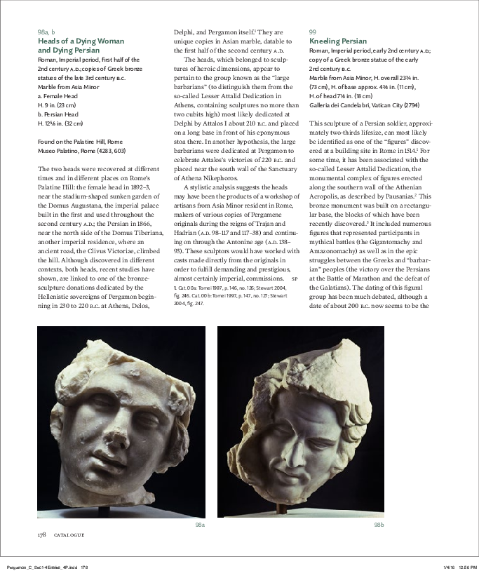 (PDF) Heads of a Dying Woman and Dying Persian, in Pergamon and the ...