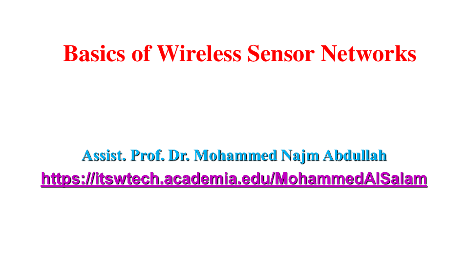 (PPT) Basics of Wireless Sensor Networks