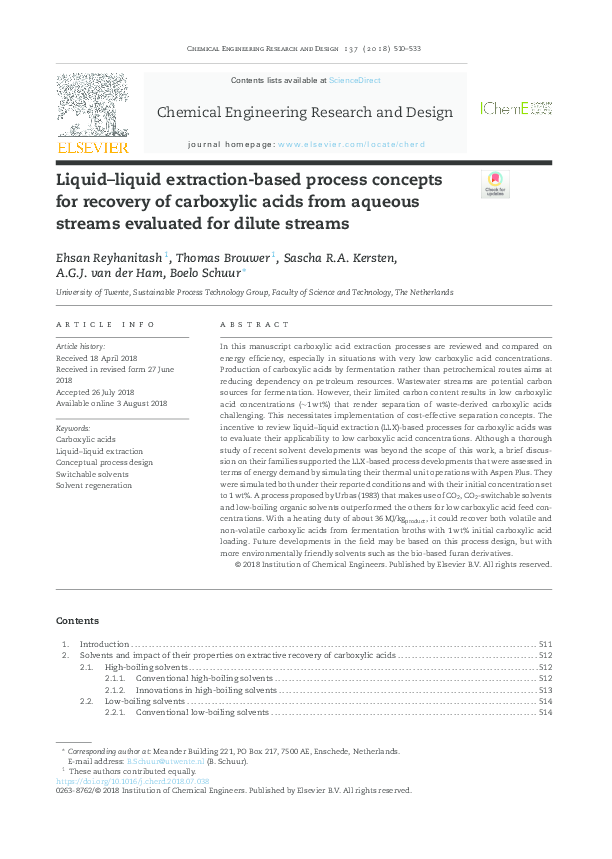 (PDF) Liquid-liquid extraction-based process concepts for recovery of ...