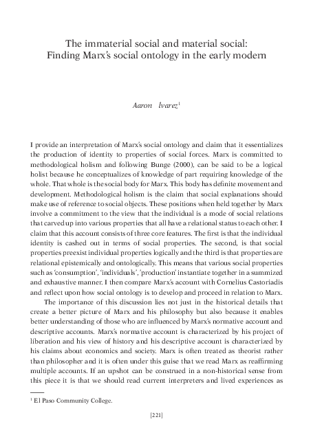 (PDF) The immaterial social and material social: Finding Marx's social ...