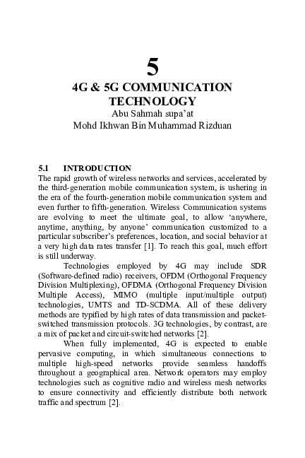 (PDF) 5 4G & 5G COMMUNICATION TECHNOLOGY