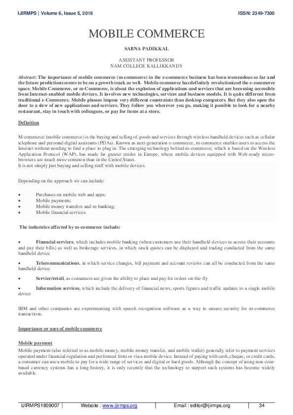(PDF) Mobile Commerce