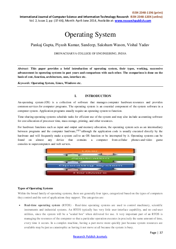 (PDF) Operating System