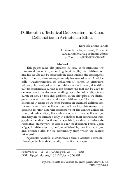 (PDF) Deliberación, deliberación técnica y buena deliberación en la ...