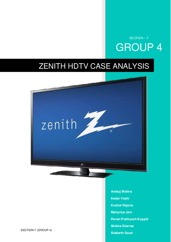 (PDF) SECTION -F GROUP 4 ZENITH HDTV CASE ANALYSIS