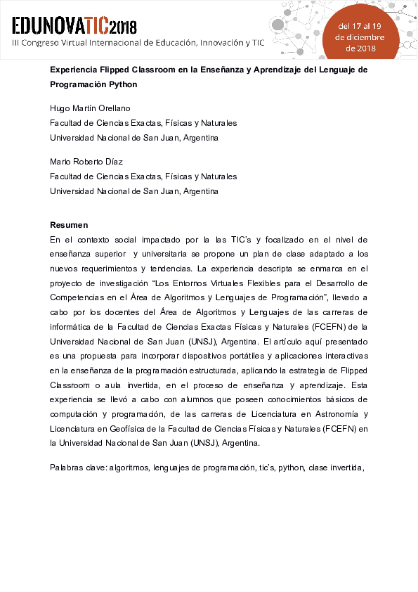 (PDF) Experiencia Flipped Classroom en la Enseñanza y Aprendizaje del ...