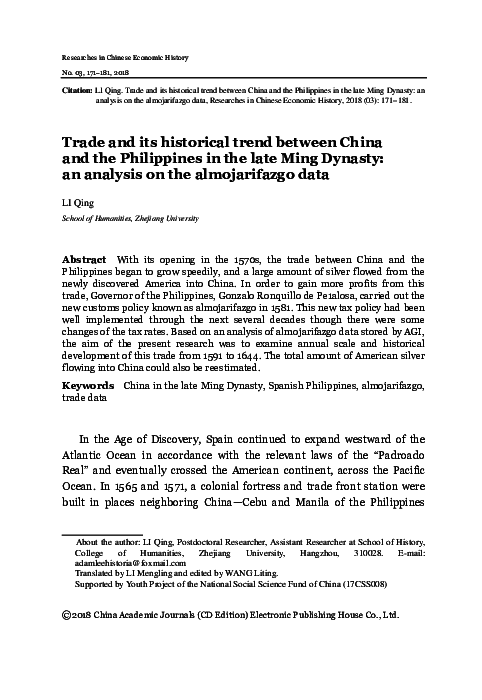 (PDF) Trade and its historical trend between China and the Philippines ...