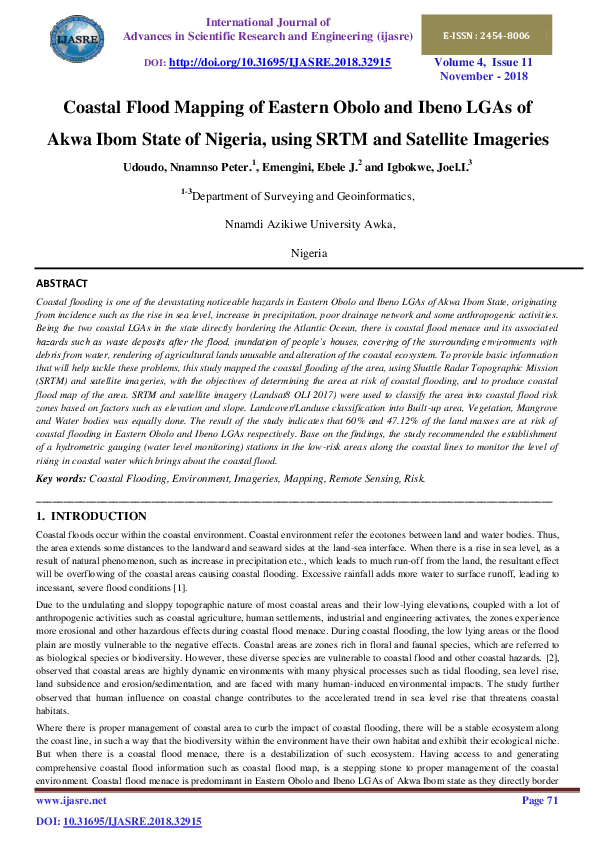 (PDF) Coastal Flood Mapping of Eastern Obolo and Ibeno LGAs of Akwa ...