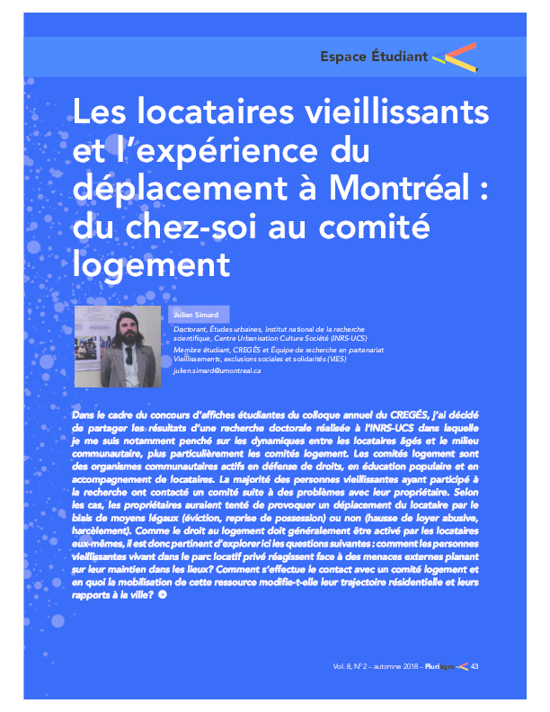 (PDF) Les locataires vieillissants et l'expérience du déplacement à ...