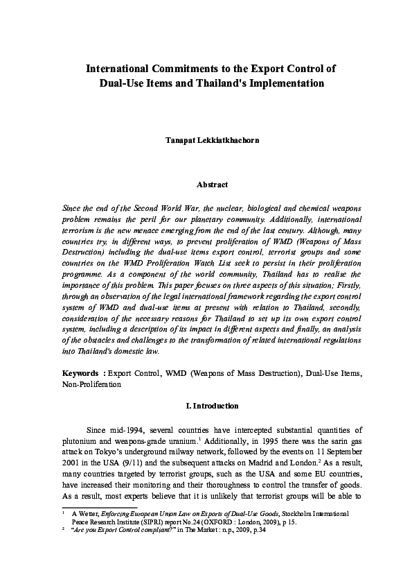 qu'est ce que l'export control