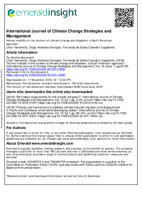 (PDF) International Journal of Climate Change Strategies and Management ...