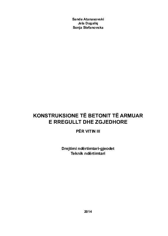 (PDF) KONSTRUKSIONE TË BETONIT TË ARMUAR E RREGULLT DHE ZGJEDHORE PËR ...
