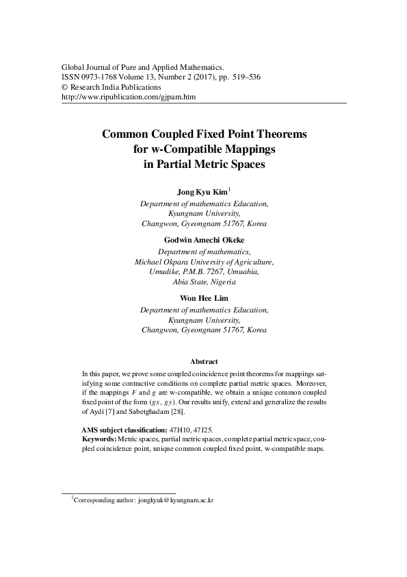 Common Coupled Fixed Point Theorems For W Compatible Mappings In Partial Metric Spaces