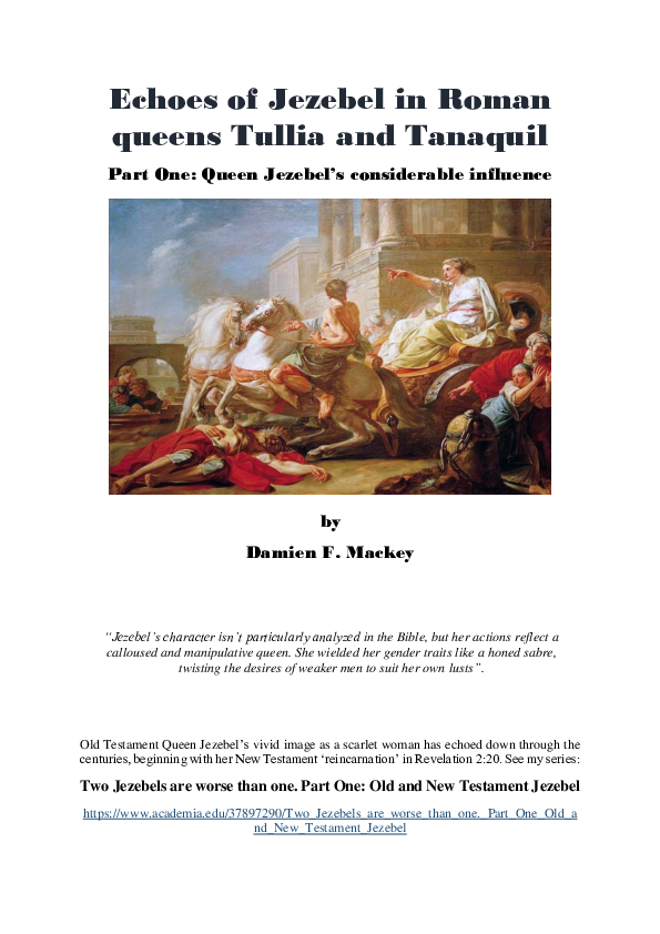(DOC) Echoes of Jezebel in Roman queens Tullia and Tanaquil. Part One ...