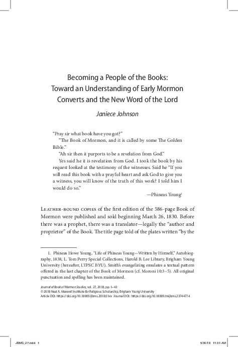 (PDF) Monte S. Nyman and Charles D. Tate Jr., eds., The Book of Mormon ...