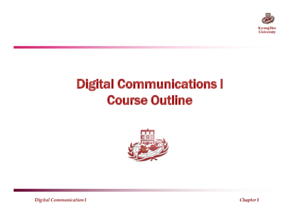 (PDF) Digital Communications I Course Outline