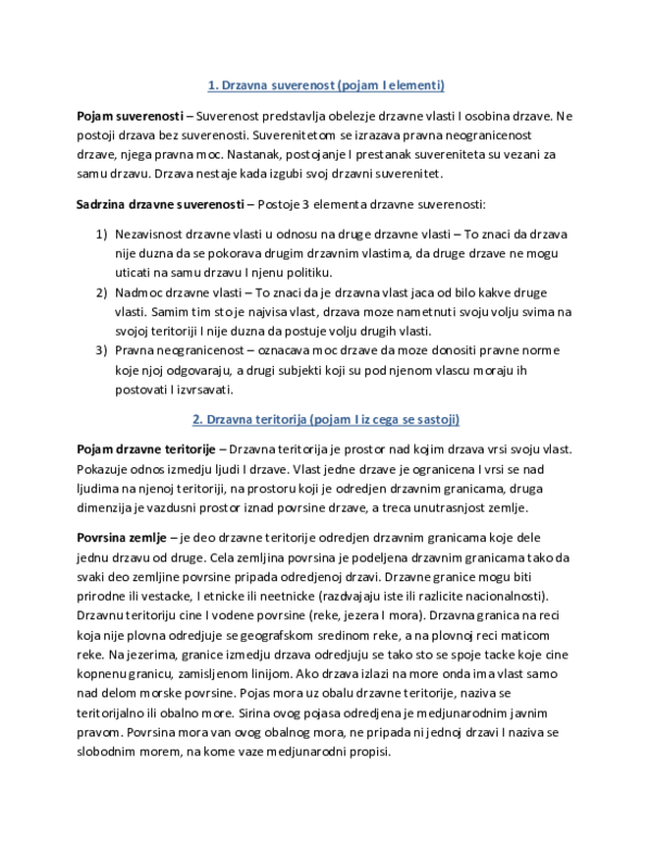 (DOC) Drzavna suverenost (pojam I elementi