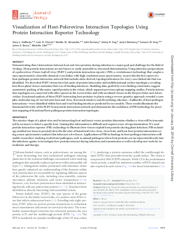 (PDF) Visualization of Host-Polerovirus Interaction Topologies Using Protein Interaction ...