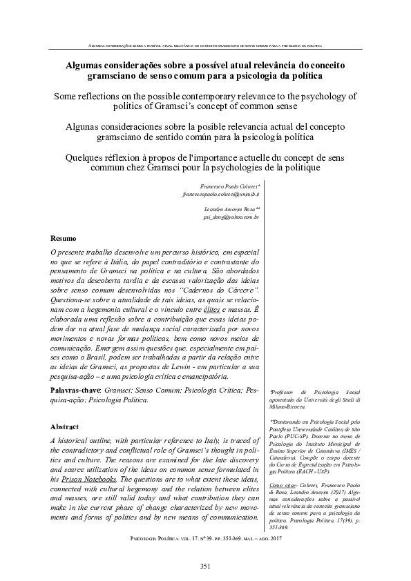 (PDF) Some reflections on the possible contemporary relevance to the ...