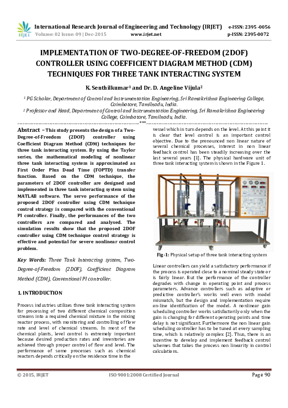 (PDF) IMPLEMENTATION OF TWO-DEGREE-OF-FREEDOM (2DOF) CONTROLLER USING COEFFICIENT DIAGRAM METHOD ...