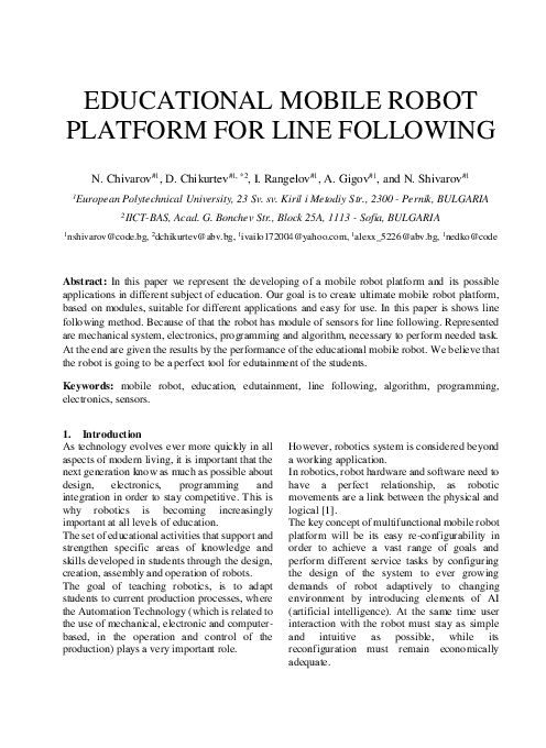 (DOC) EDUCATIONAL MOBILE ROBOT PLATFORM FOR LINE FOLLOWING