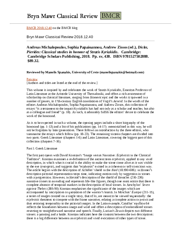 (PDF) Review of Andreas Michalopoulos, Sophia Papaioannou, Andrew ...