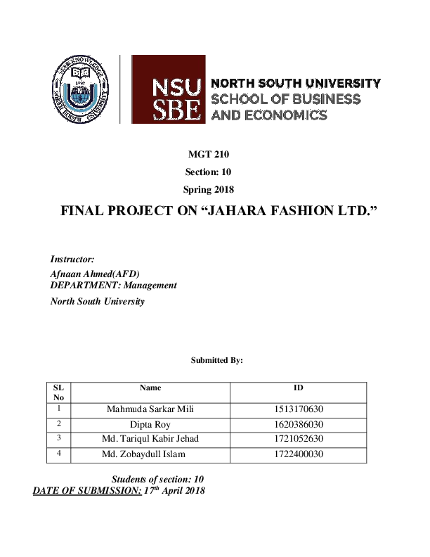 (DOC) Report about a Garments | xehad kabir - Academia.edu