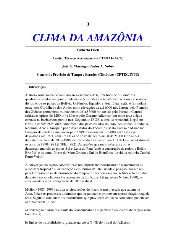 (PDF) Clima da Amazônia