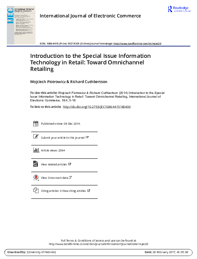 (PDF) International Journal of Electronic Commerce Introduction to the ...