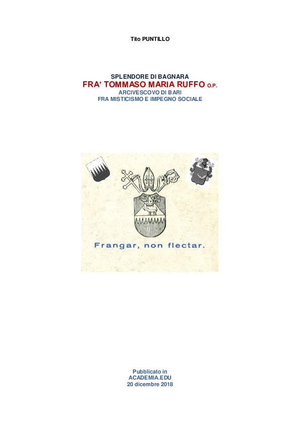 (PDF) FRA' TOMMASO MARIA RUFFO O.P. ARCIVESCOVO DI BARI FRA MISTICISMO ...