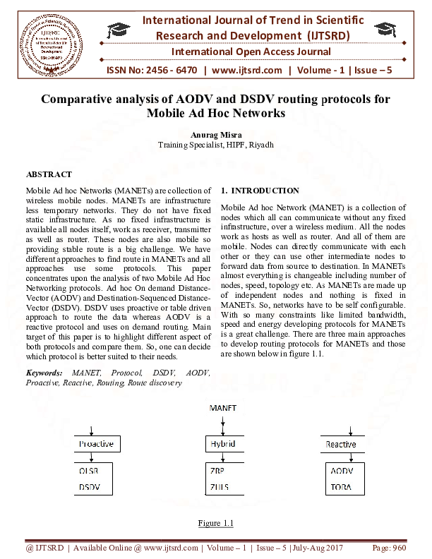 (PDF) Performance Comparative Study of DSDV, E-DSDV, I-DSDV and O-DSDV ...