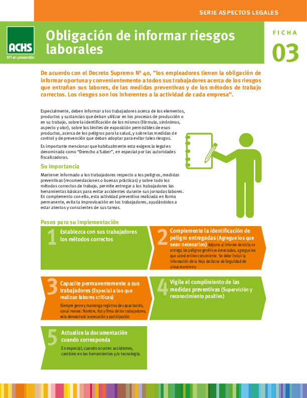 (PDF) Obligación de informar riesgos laborales