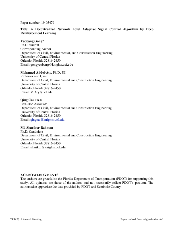 (PDF) A Decentralized Network Level Adaptive Signal Control Algorithm ...