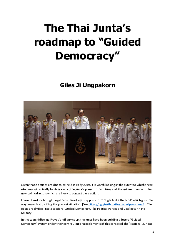 (DOC) The Thai Junta's roadmap to "Guided Democracy"