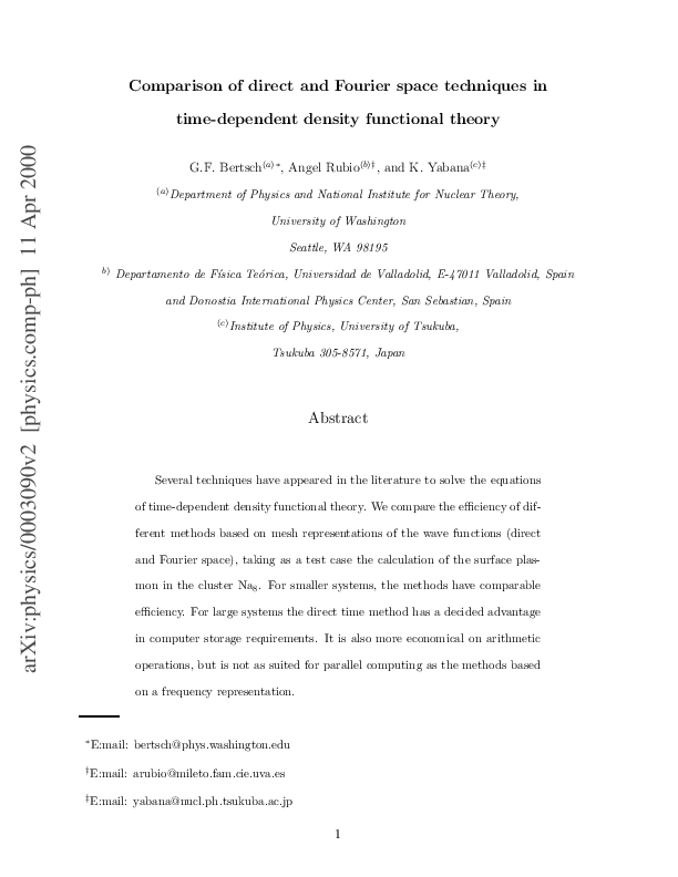 Pdf Comparision Of Direct And Fourier Space Techniques In Time