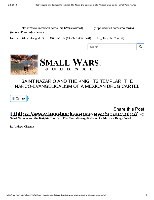 (PDF) Saint Nazario and the Knights Templar: The Narco-Evangelicalism ...