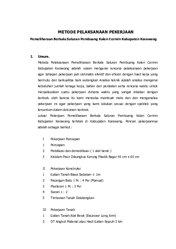 (PDF) METODE PELAKSANAAN PEKERJAAN