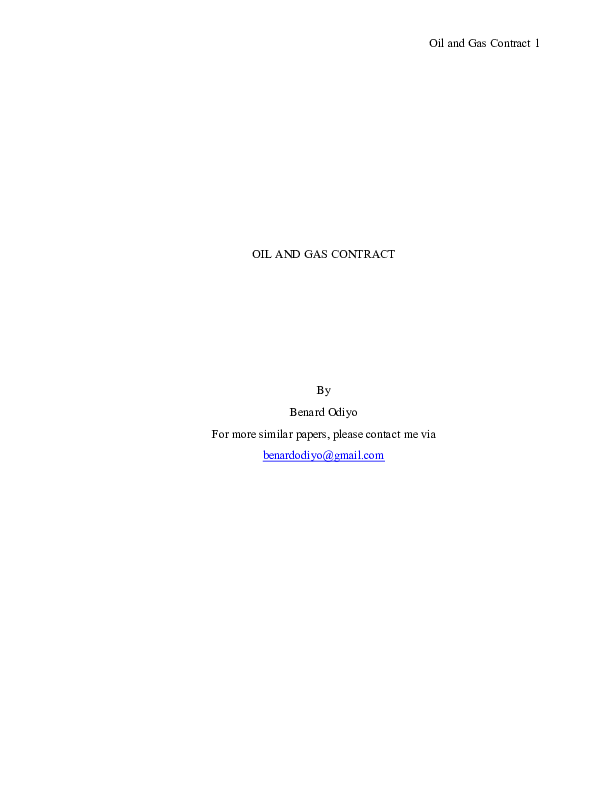 (PDF) Oil and Gas Contract