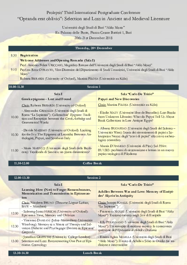 On PHerc. 89/1383. Reading and reconstruction problems in a new ...