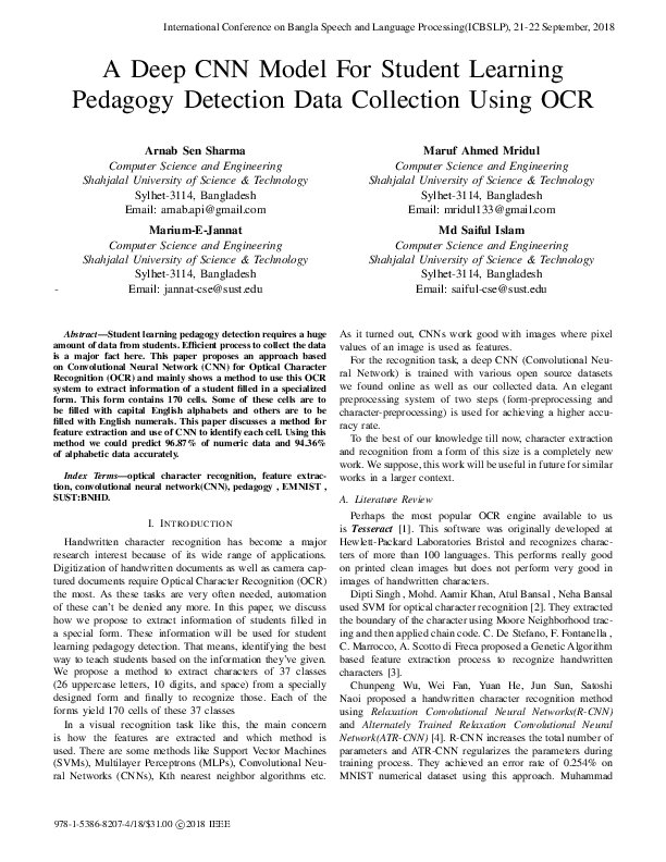 (PDF) A Deep CNN Model For Student Learning Pedagogy Detection Data ...