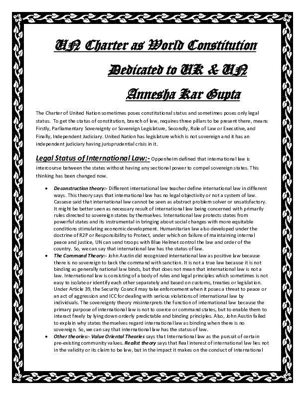 (PDF) UN Charter as World Constitution