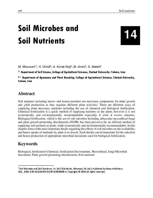 (PDF) Soil nutrients including micro- and macro-nutrients are necessary ...