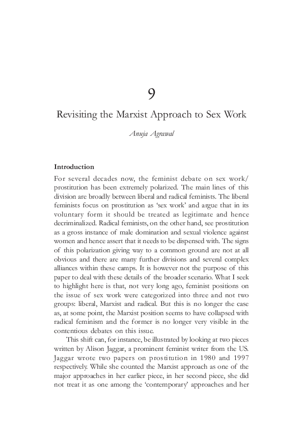 Pdf Revisiting The Marxist Approach To Sex Work Anuja Agrawal