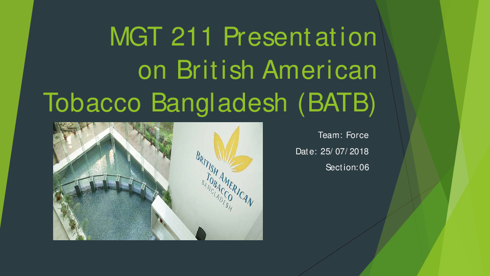 (PDF) British American Tobacco Bangladesh (BATB)