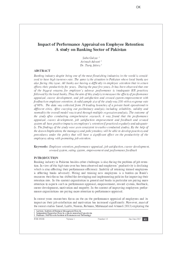 Overall performance summary examples employee retention