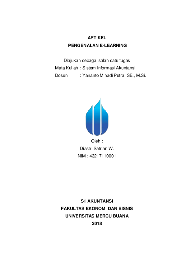 (DOC) ARTIKEL PENGENALAN E-LEARNING