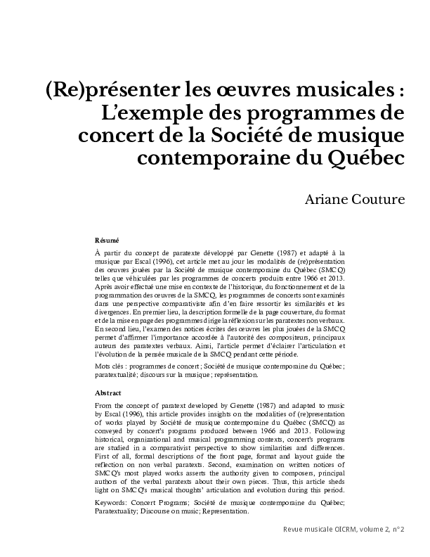 ÉTUDIER UNE OEUVRE MUSICAL 4ème Musique